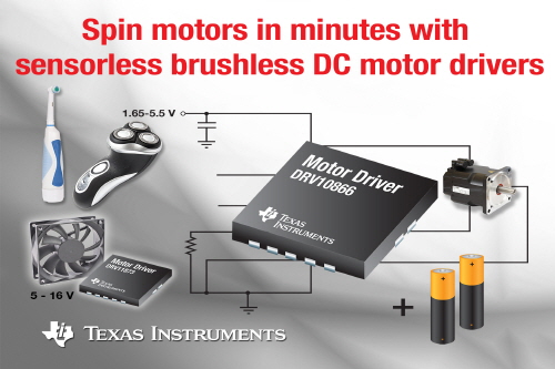 TI, 단 몇 분 안에 모터 구동이 가능한 센서리스 BLDC 모터 드라이버 출시 - e4ds news